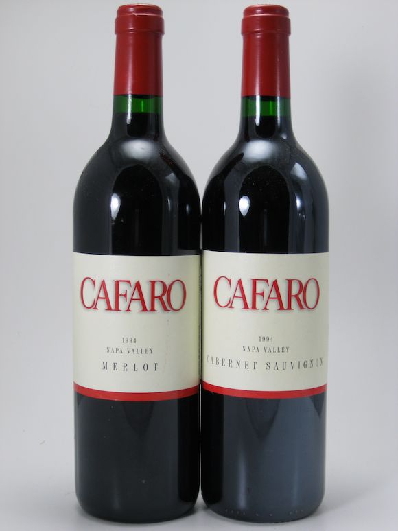 Bonhams : Cafaro Cabernet Sauvignon 1994 (10) Cafaro Merlot 1994 (14)