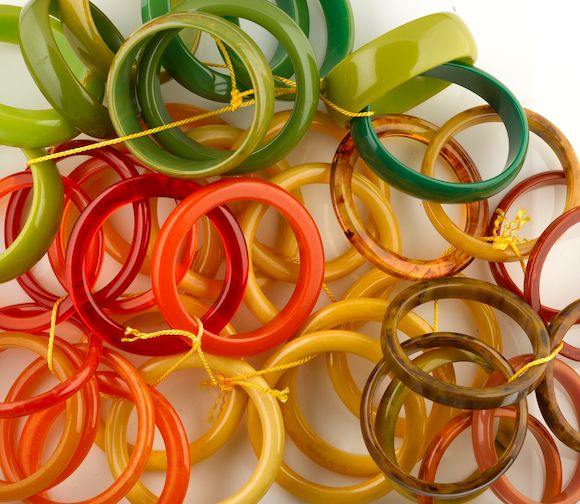Bonhams : A collection of seventy-five various types of plastic bangle ...