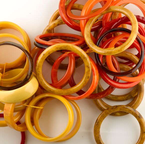 Bonhams : A collection of seventy-five various types of plastic bangle ...
