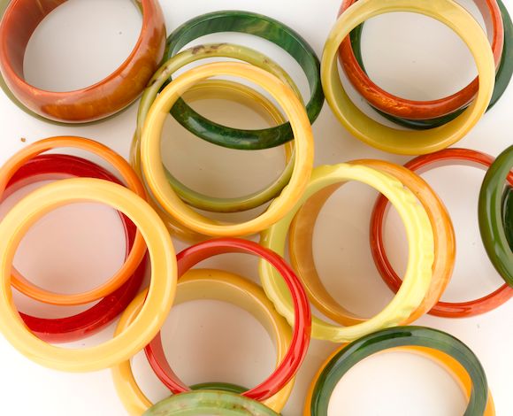 Bonhams : A collection of seventy-five various types of plastic bangle ...