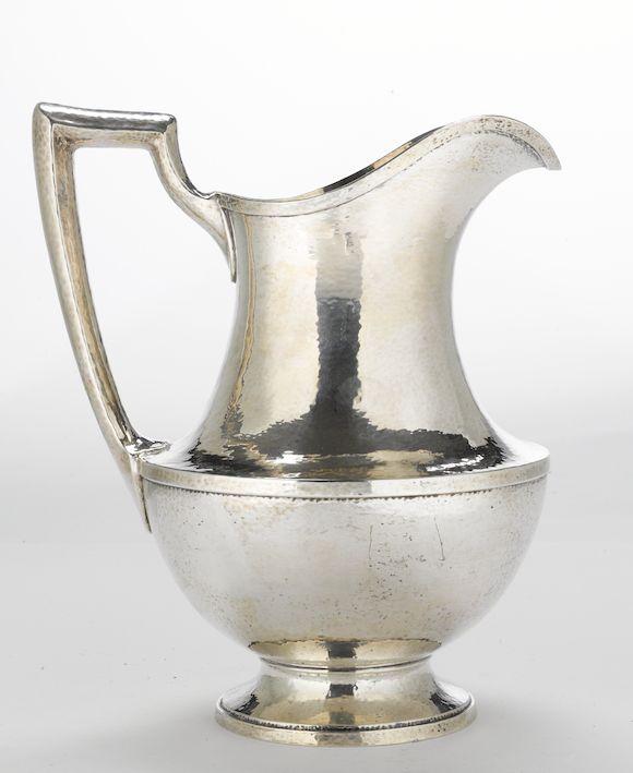 Bonhams : A sterling 4 1/2 pints water pitcher with hand hammered ...
