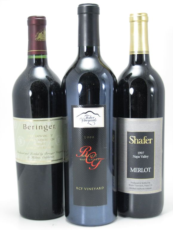 Bonhams : Shafer Merlot 1997 (12 oc) Beringer Merlot, Bancroft Ranch ...