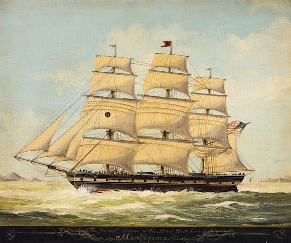 Bonhams : American School, 19th Century A clipper ship of the Black ...