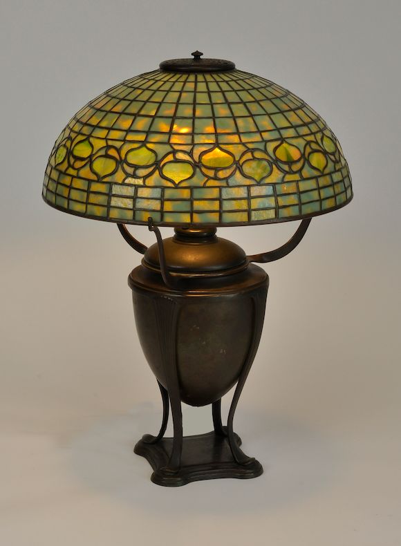 Bonhams : A Tiffany Studios Favrile glass and patinated bronze Acorn ...