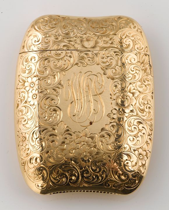 Bonhams : A 14k gold match safe