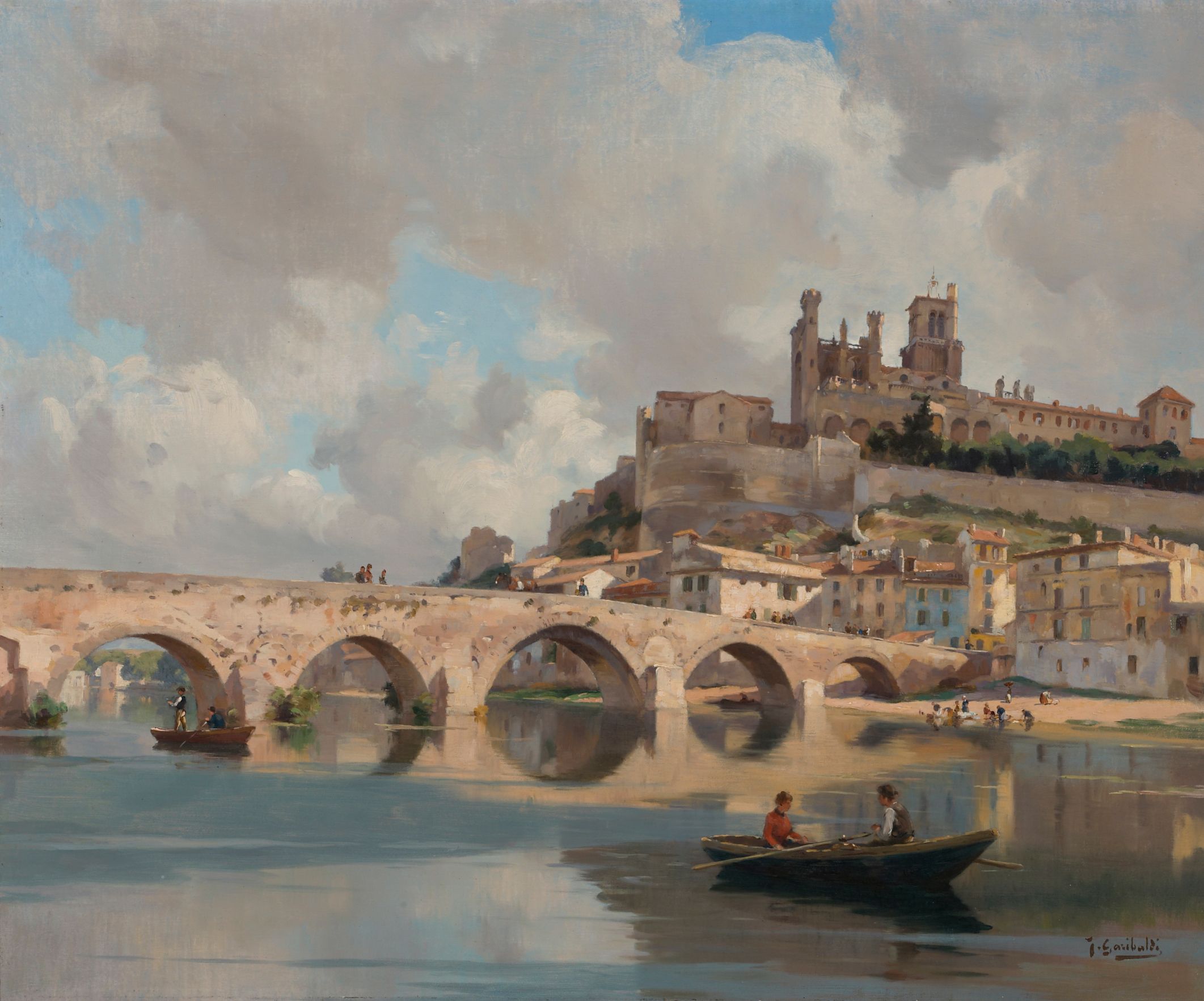 Bonhams : Joseph Garibaldi (French, 1863-1941) Vue de Béziers 23 3/4 x ...
