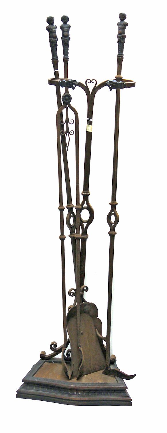 Bonhams : A monumental Renaissance style bronze and wrought iron three ...