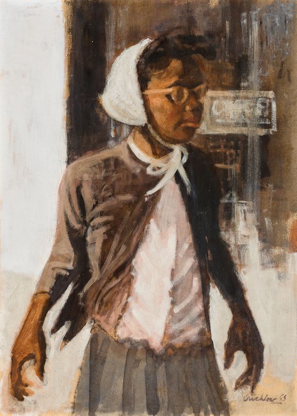 Bonhams : Ernest Crichlow (1914-2005) School Girl, 1965 29 1/2 x 21 1 ...