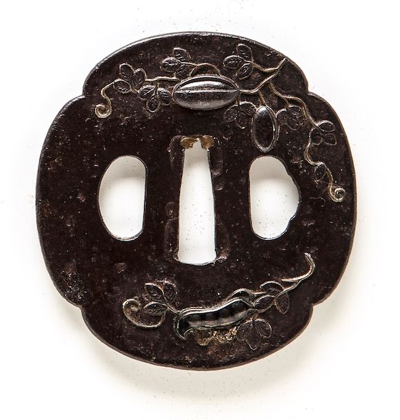 Bonhams : An iron Shoami tsuba By Ikko, Edo period (18th century)