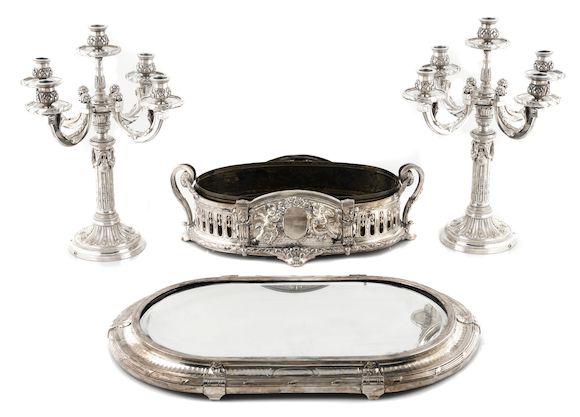 Bonhams : A Continental Neoclassic style silverplate assembled four ...