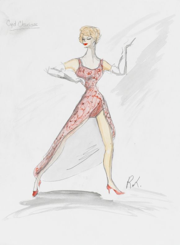 Bonhams : An Edith Head Studios Cyd Charisse costume sketch from The ...
