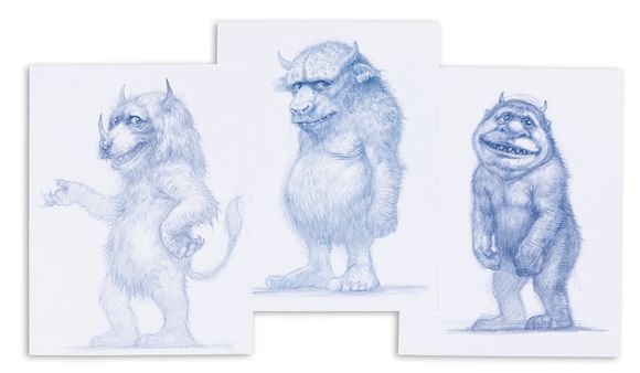 Bonhams : A group of creature sketches from Where the Wild Things Are