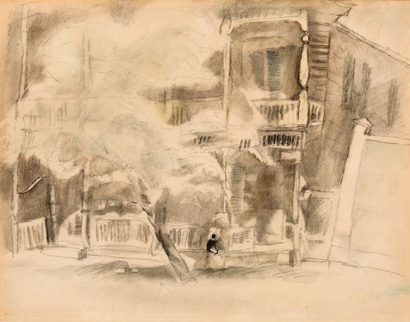 Bonhams : Jules Pascin (1885-1930) Scène de Cuba 8 1/4 x 10 1/2in. (21 ...
