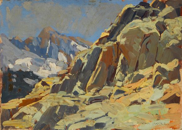 Bonhams : Edgar Payne (1883-1947) Rocky crags 10 x 14in