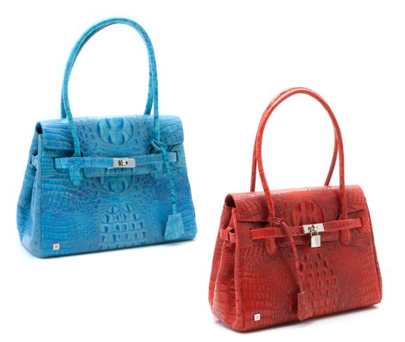 Bonhams : Two faux alligator 'Kelly-style' handbags