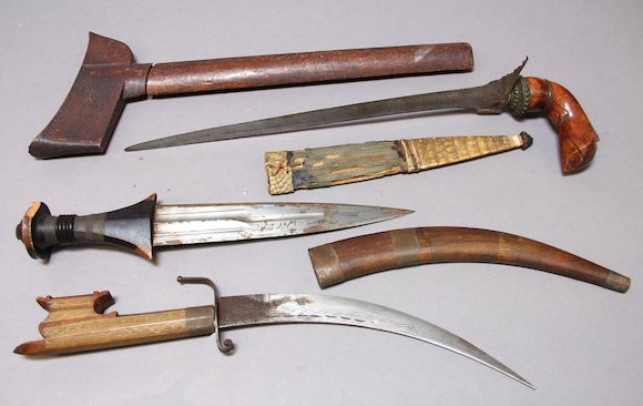 Bonhams : A lot of three eastern edged weapons