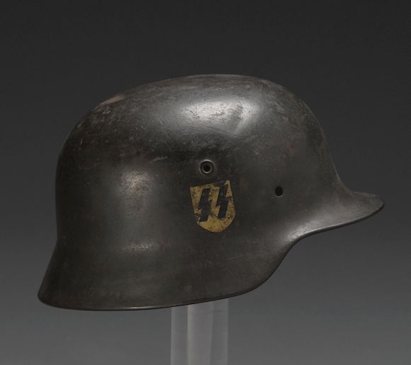 Bonhams : A German M40 single decal SS helmet -Select US Arms Type-
