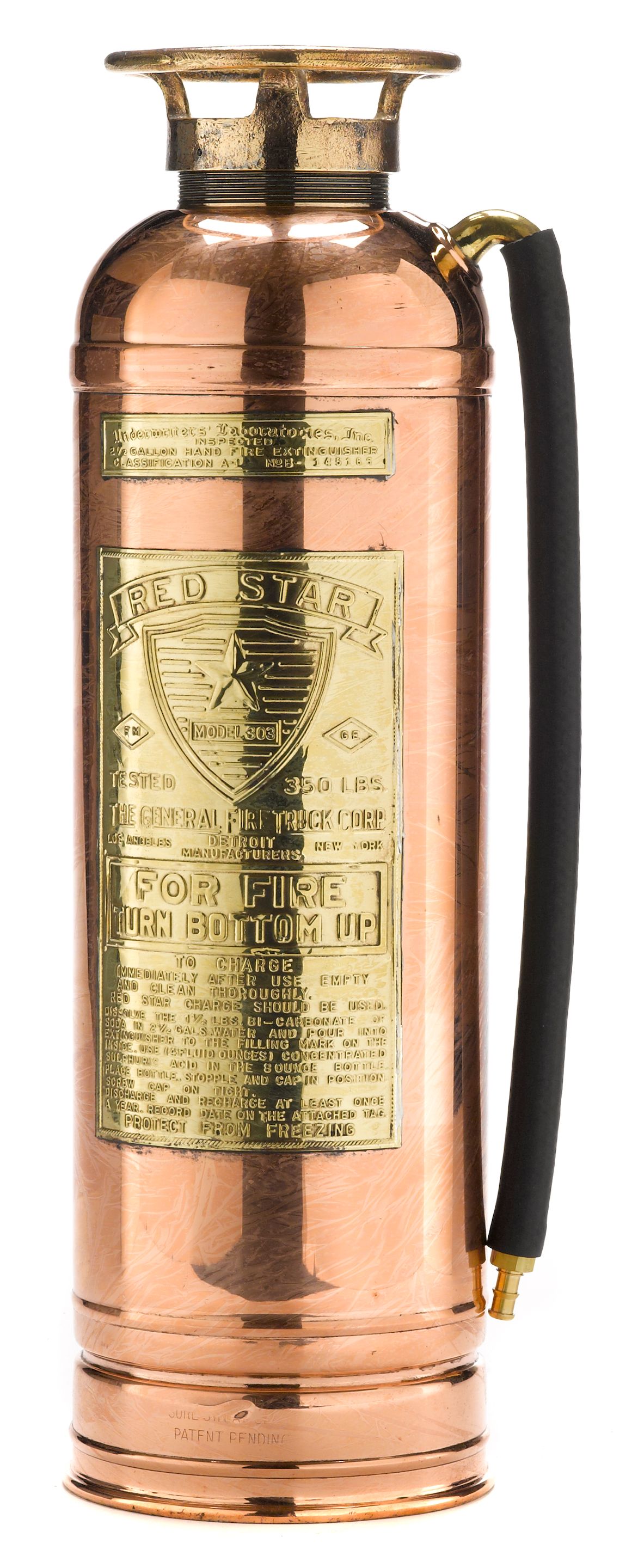 Bonhams Cars : A 'Red Star' fire extinguisher, c.1930s,