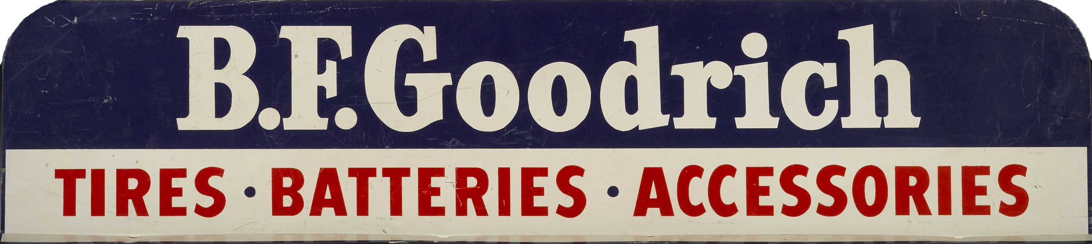 Bonhams Cars : A B.F. Goodrich Tire, Batteries and Accessories banner sign,