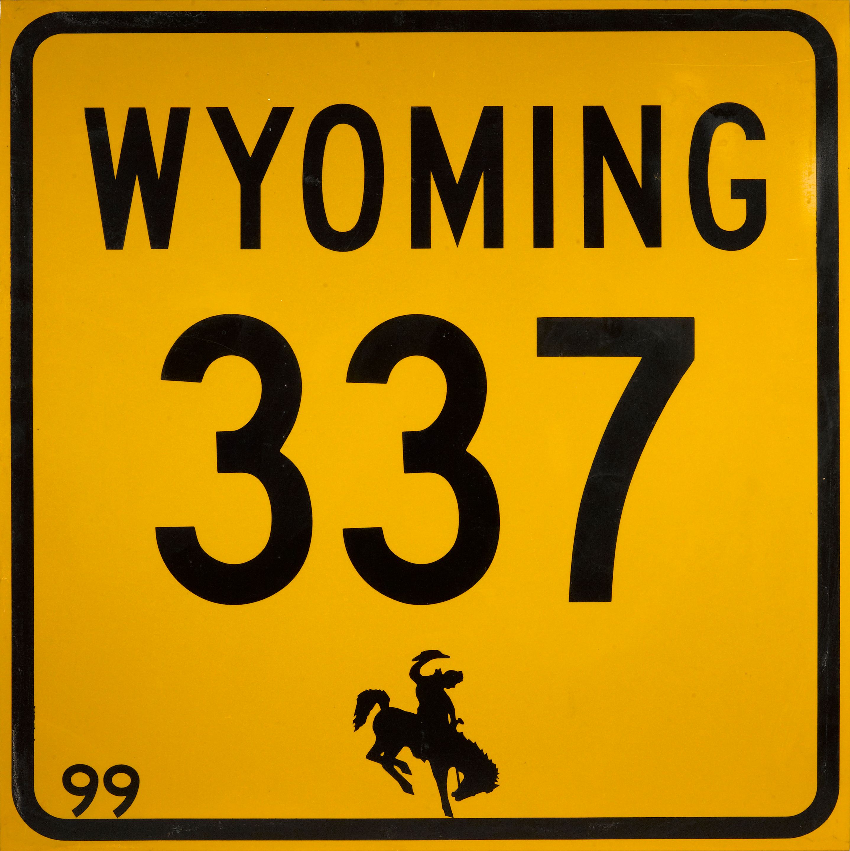 Bonhams Cars : A Wyoming Route 337 sign,