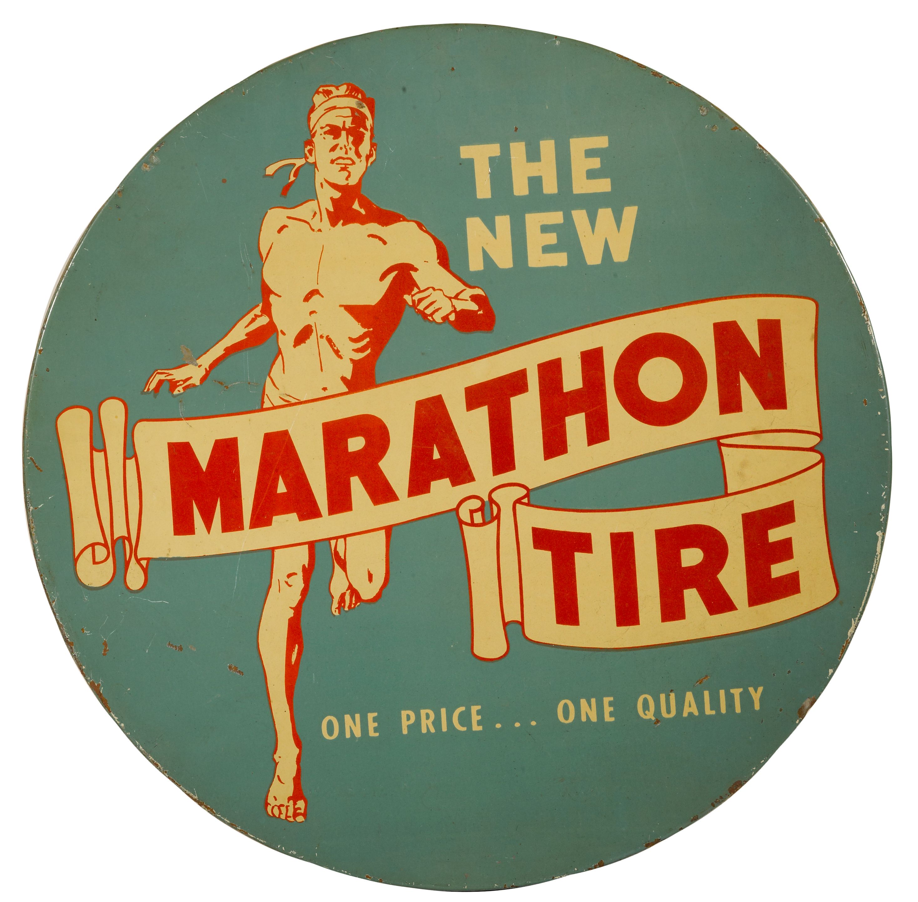 Bonhams Cars : A Marathon Tire advertising sign, c. 1920s,