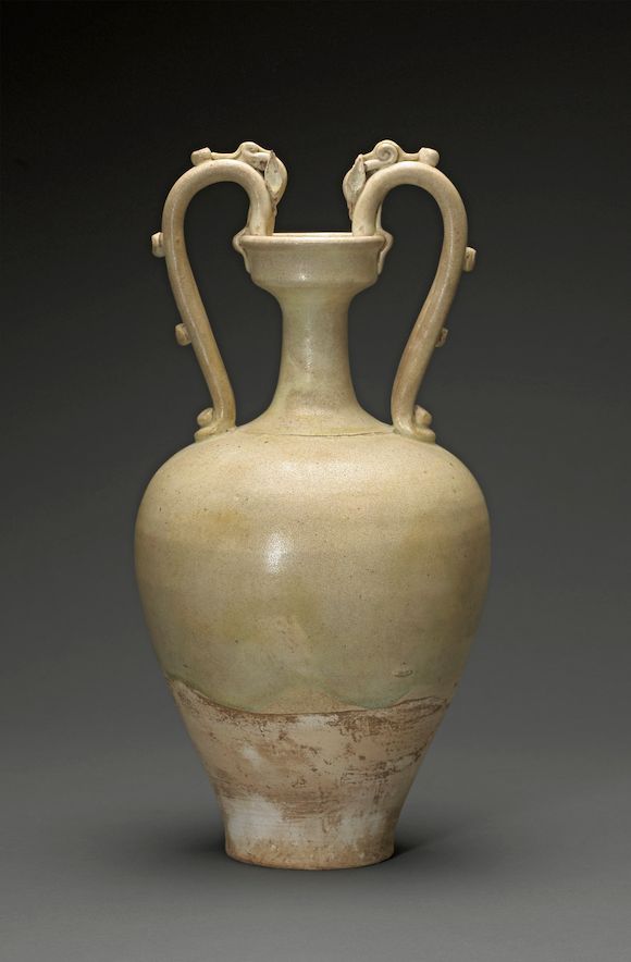 Bonhams : A straw glazed pottery amphora Tang dynasty Tang dynasty