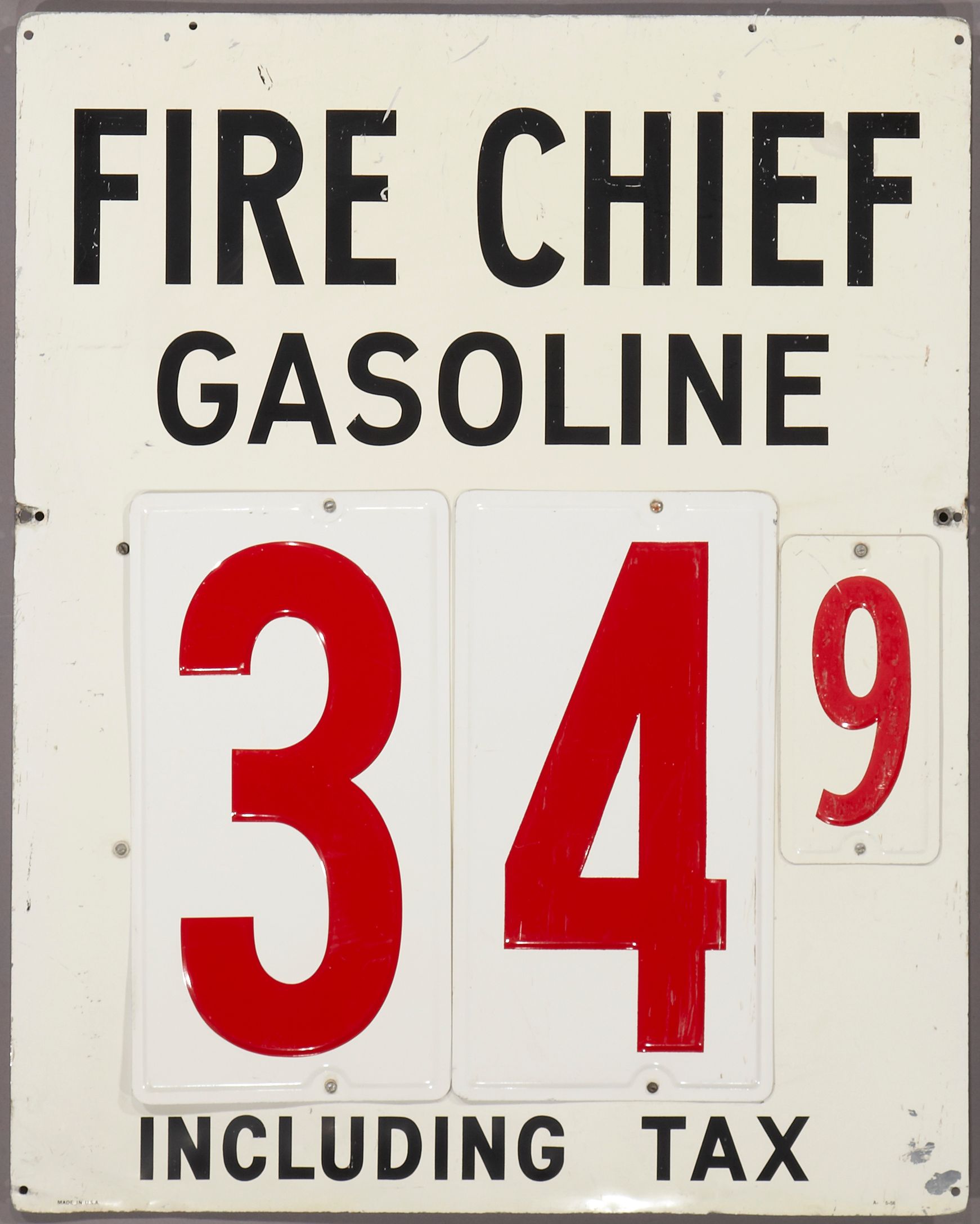 Bonhams Cars : A double sided Texaco Fire Chief gas price sign, c. 1950s,