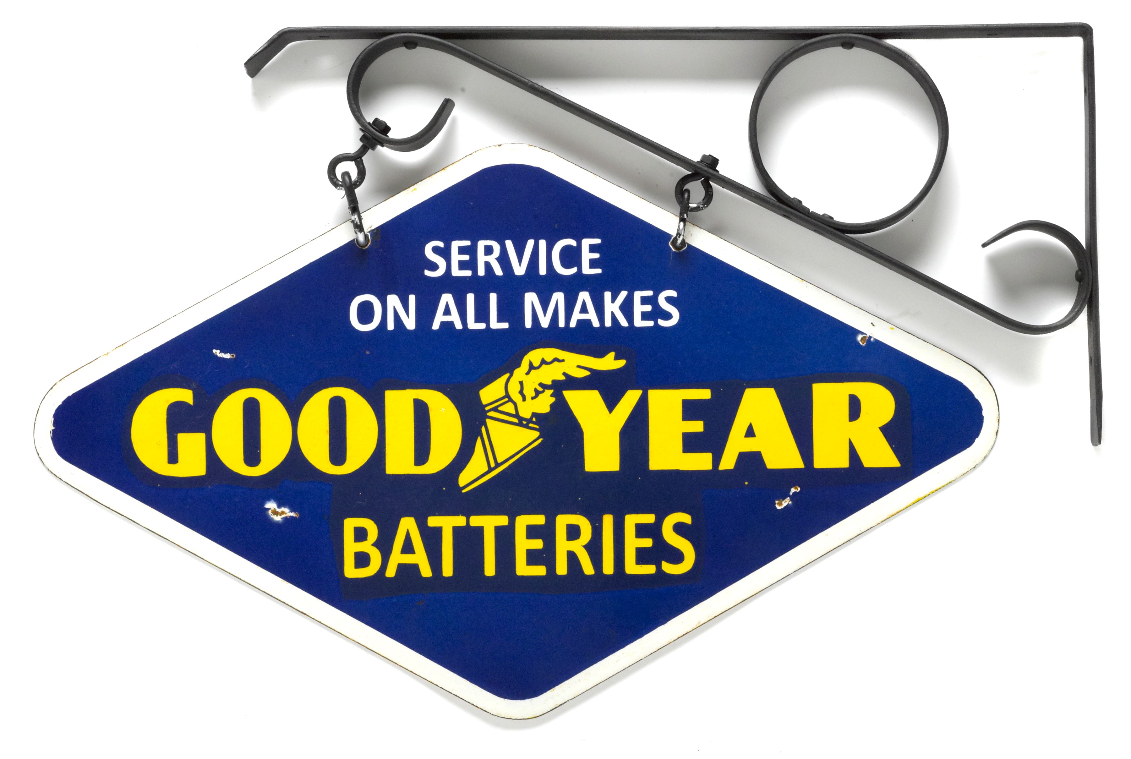 Bonhams Cars : A Goodyear Batteries sign, c. 1920s,