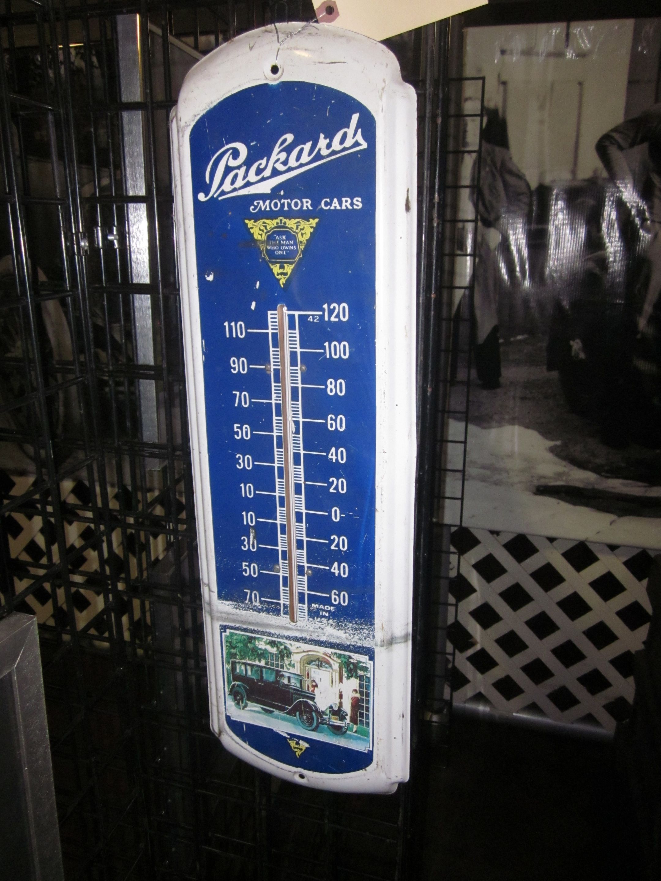 Bonhams Cars : A large Packard motor cars thermometer pressed tin,