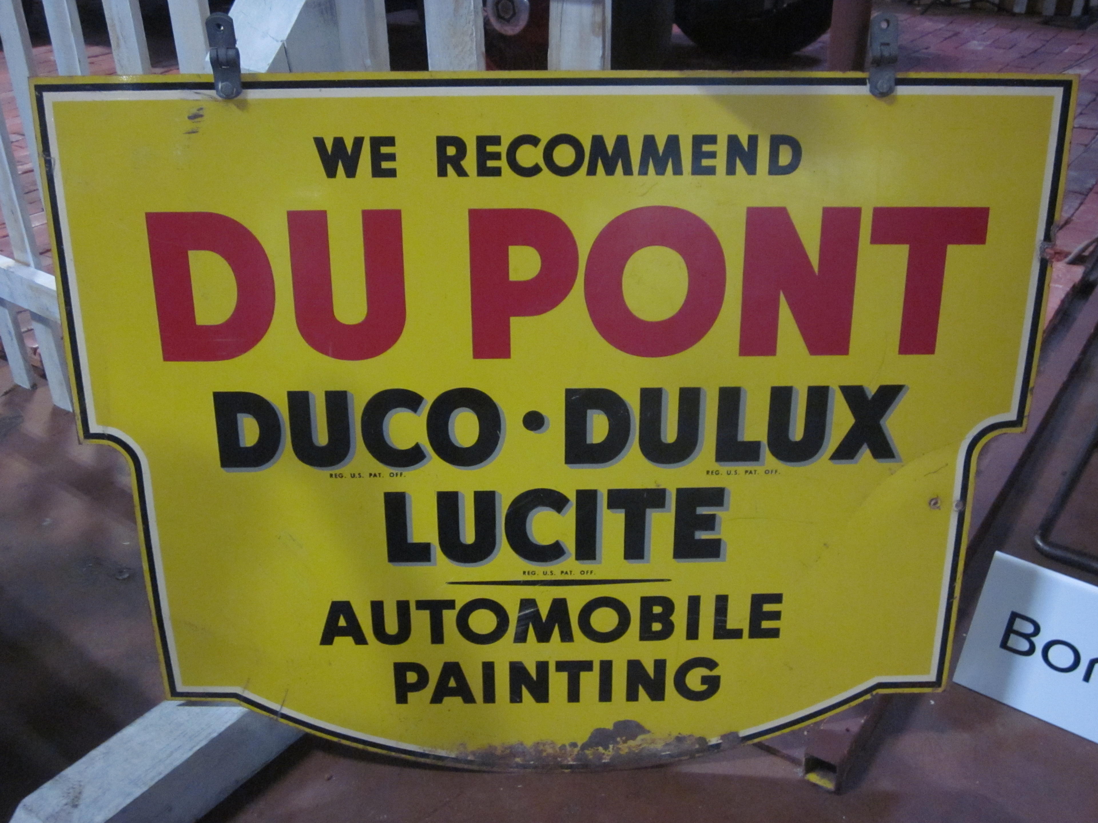 Bonhams Cars : A doublesided DuPont Automobile paint sign, c. 1930s,