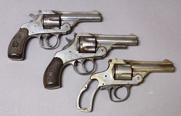Bonhams : A lot of five 19th century American double action revolvers ...