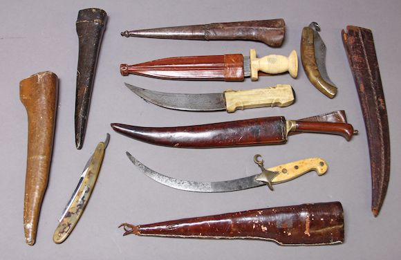 Bonhams : A group of edged weapons and scabbards