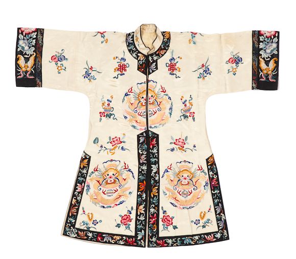 Bonhams : A woman's embroidered silk surcoat