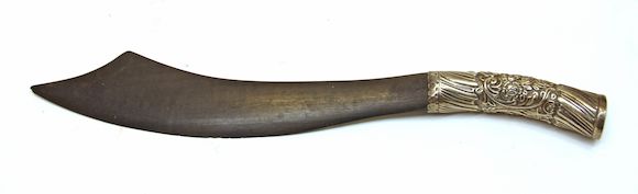 Bonhams : An English silver mounted ebony scimitar-form library knife ...