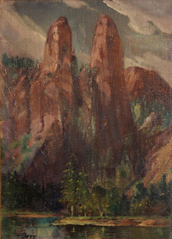 Bonhams : Arthur William Best (American, 1859-1935) Cathedral Spires 14 ...