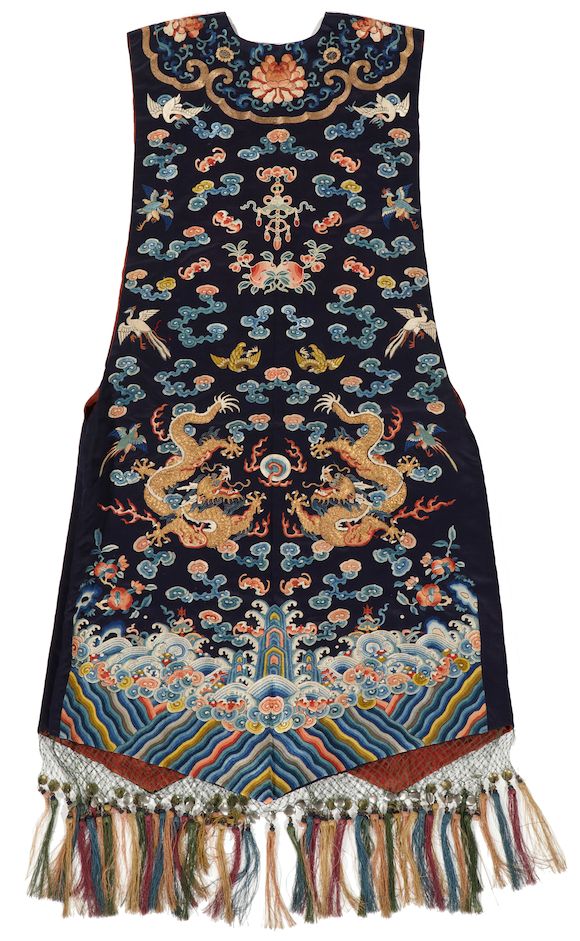 Bonhams : A woman's embroidered silk quasi-official vest, xiapei Late ...
