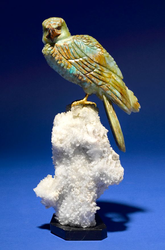 Bonhams : Andean Opal Carving of a Falcon