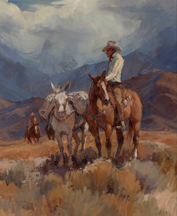 Bonhams : Suzanne Baker (American, born 1939) Mountain ride 34 x 28 1/4in