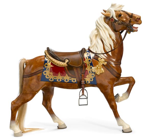 Bonhams : A carved and paint decorated carousel horse Daniel Carl ...