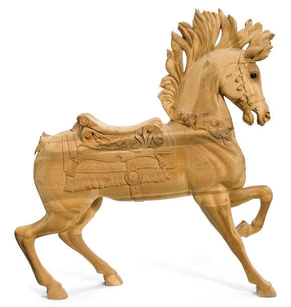 Bonhams : A contemporary carved and paint decorated carousel horse ...