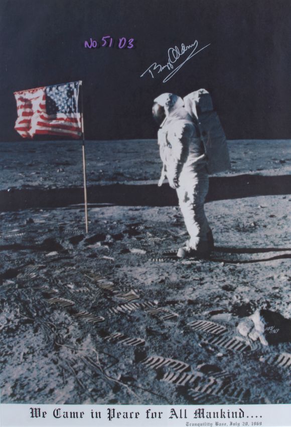 Bonhams : ASTRONAUTS. 1. ALDRIN, BUZZ. Color poster Signed (Buzz Aldrin ...
