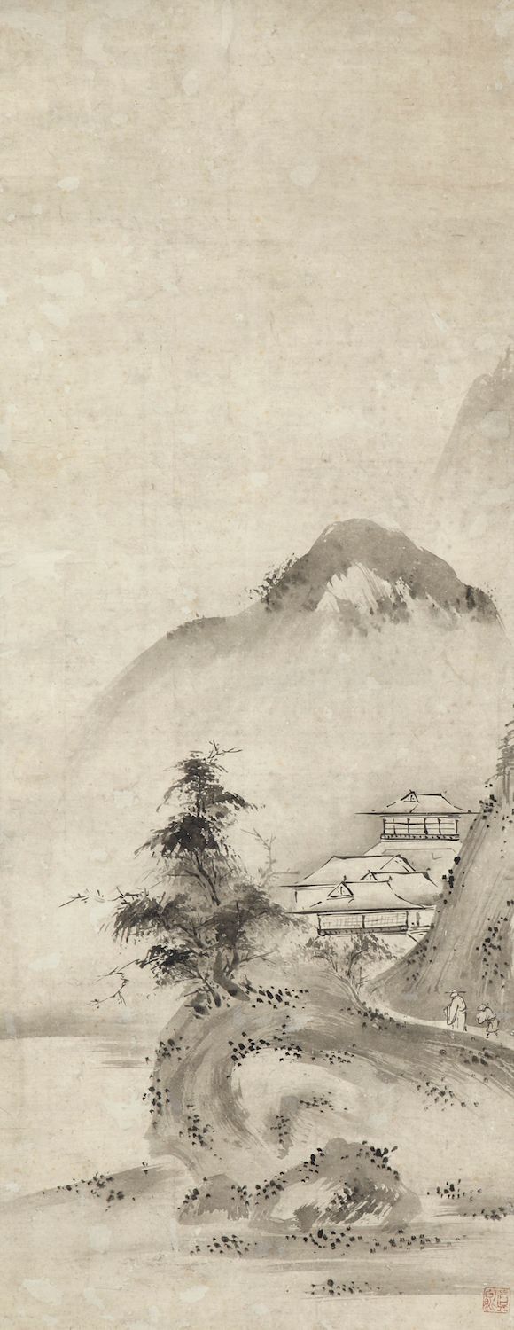 Bonhams : After Noami (1397-1471) Haboku landscapes