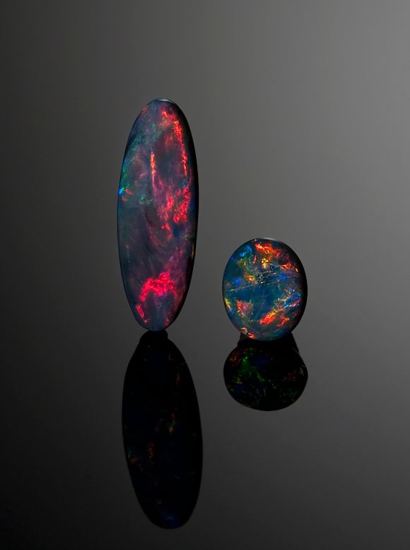 Bonhams : Two Black Opals