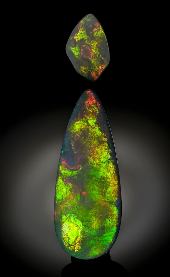Bonhams : Two Rare Matching Crystal Opals