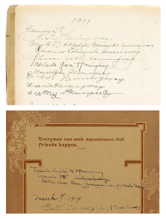 Bonhams : HEMINGWAY, ERNEST. 1899-1961. 5 signatures of Ernest ...