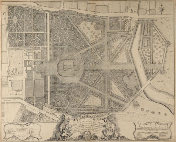Bonhams : ROCQUE, JEAN. 1709-1762. Plan General du Palais & Jardins de ...