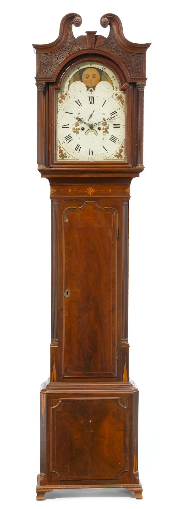 Bonhams : A George III inlaid mahogany tall case clock fourth quarter ...