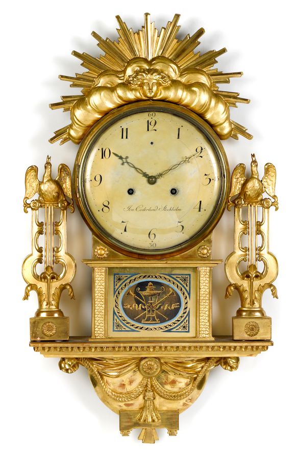 Bonhams : A Swedish Neoclassical giltwood wall clock Jon Cederlund ...