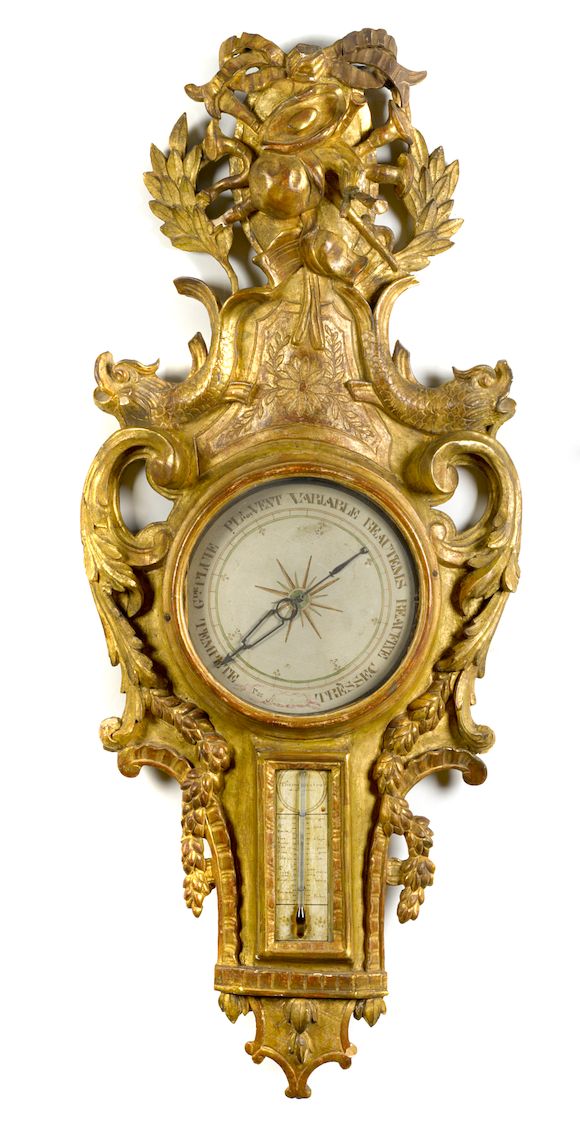 Bonhams : A Louis XVI carved giltwood barometer fourth quarter 18th century