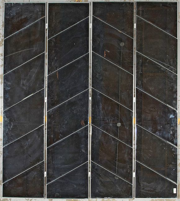 Bonhams : A contemporary beveled glass four panel floor screen